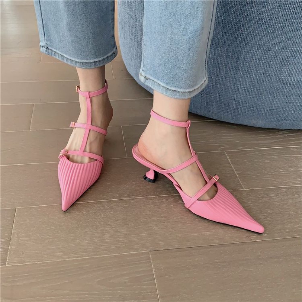 Poppy wide fit strappy mid heeled shoes – Fleashoppers